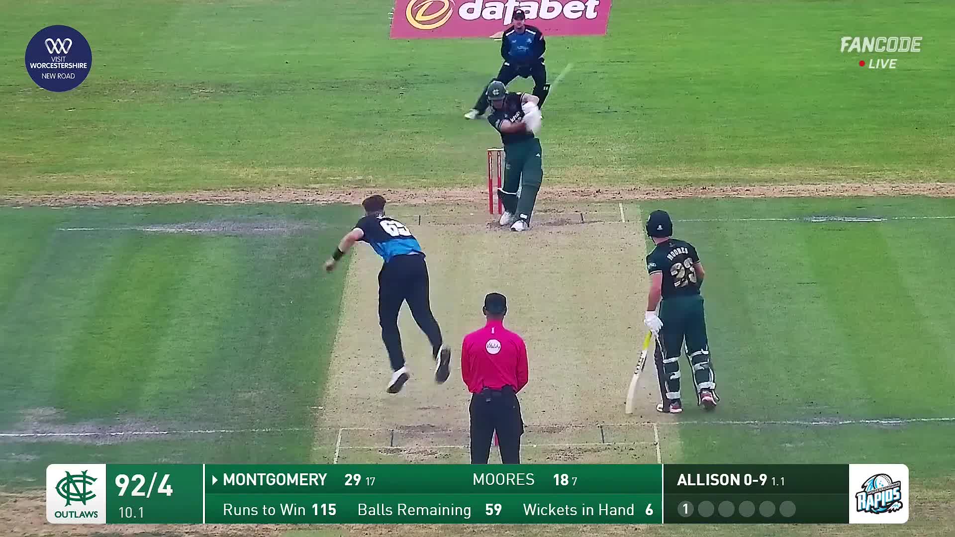 Six! Matthew Montgomery Hits A Massive Heave Over The Square Legs For A ...