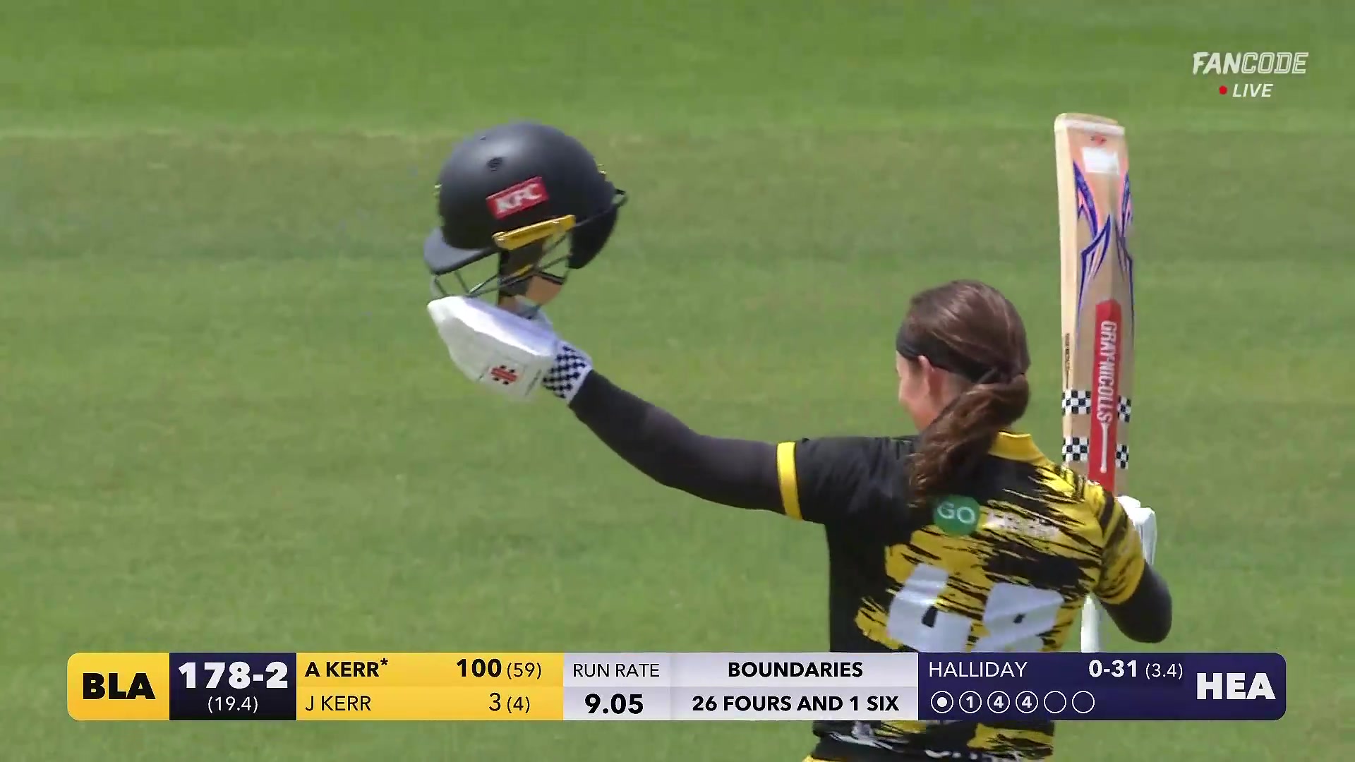 Hundred! Amelia Kerr Completes A Well-Controlled Century With A Boundary