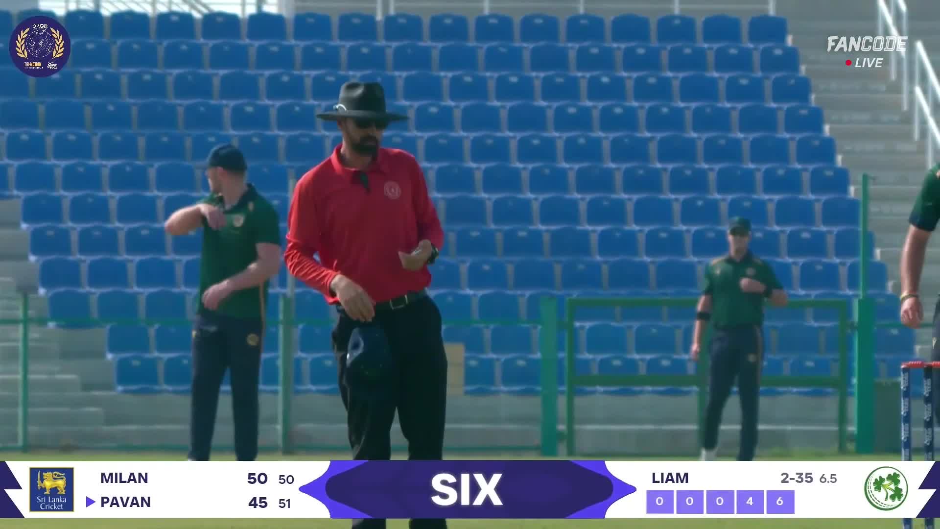 Six! Pavan Rathnayake Smashes Towards Mid On For A Maximum