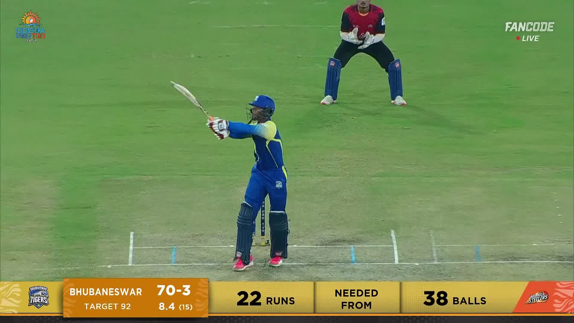 Wicket! Sambit Beja Attempts A Shot, Biswajit Pradhan Holds On Perfectly