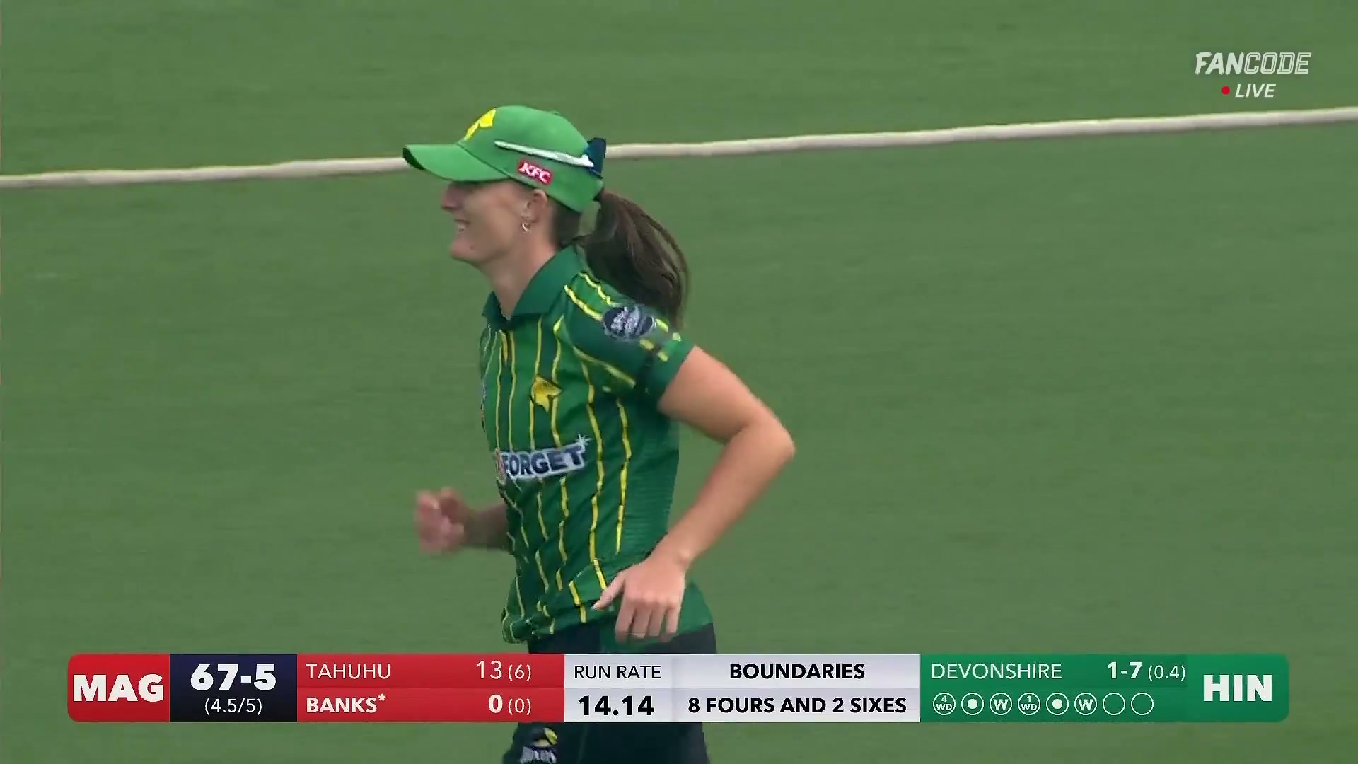 Wicket! Direct Hit From Rosemary Mair Results In Melissa Banks Run Out
