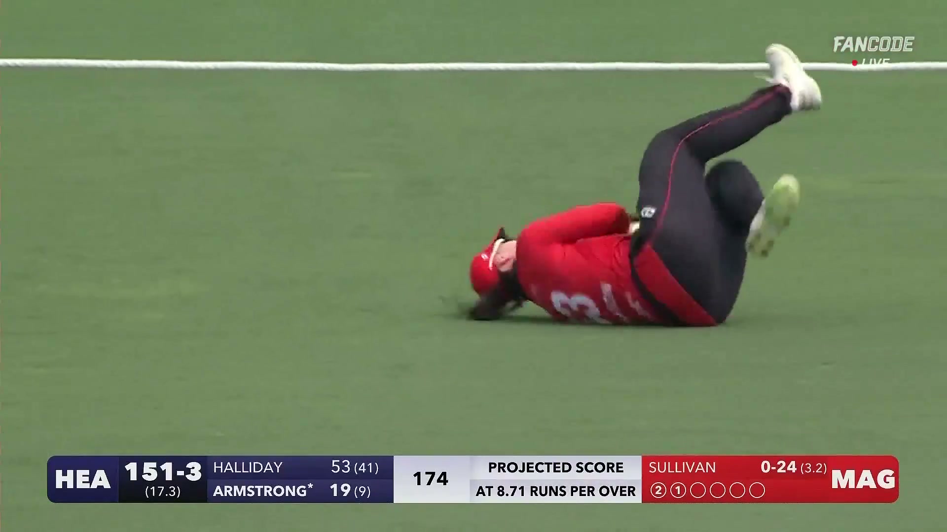 Wicket! Kate Anderson Takes Diving Mid Off Catch Ends Bella Armstrong Knock