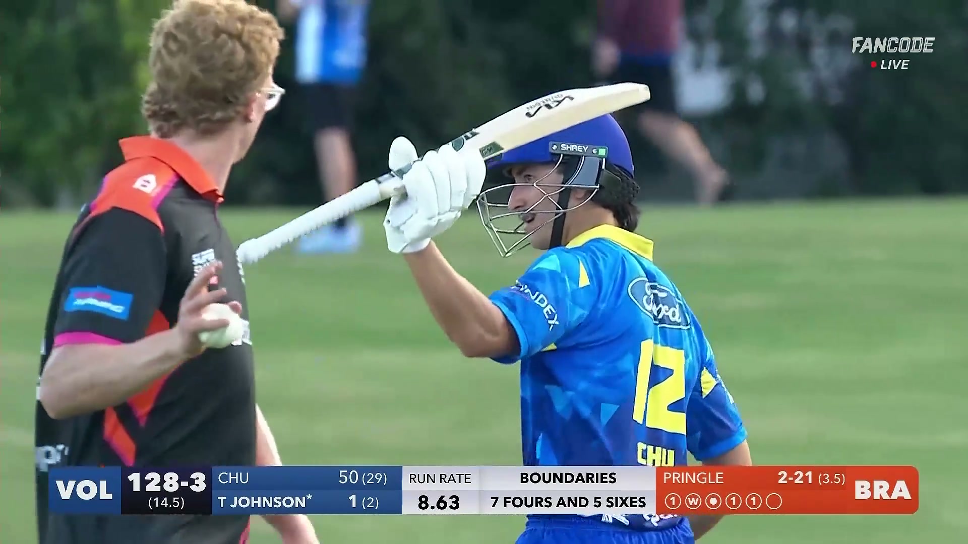 Fifty! Max Chu Sweeps It On Leg Side And Gets His Half Century