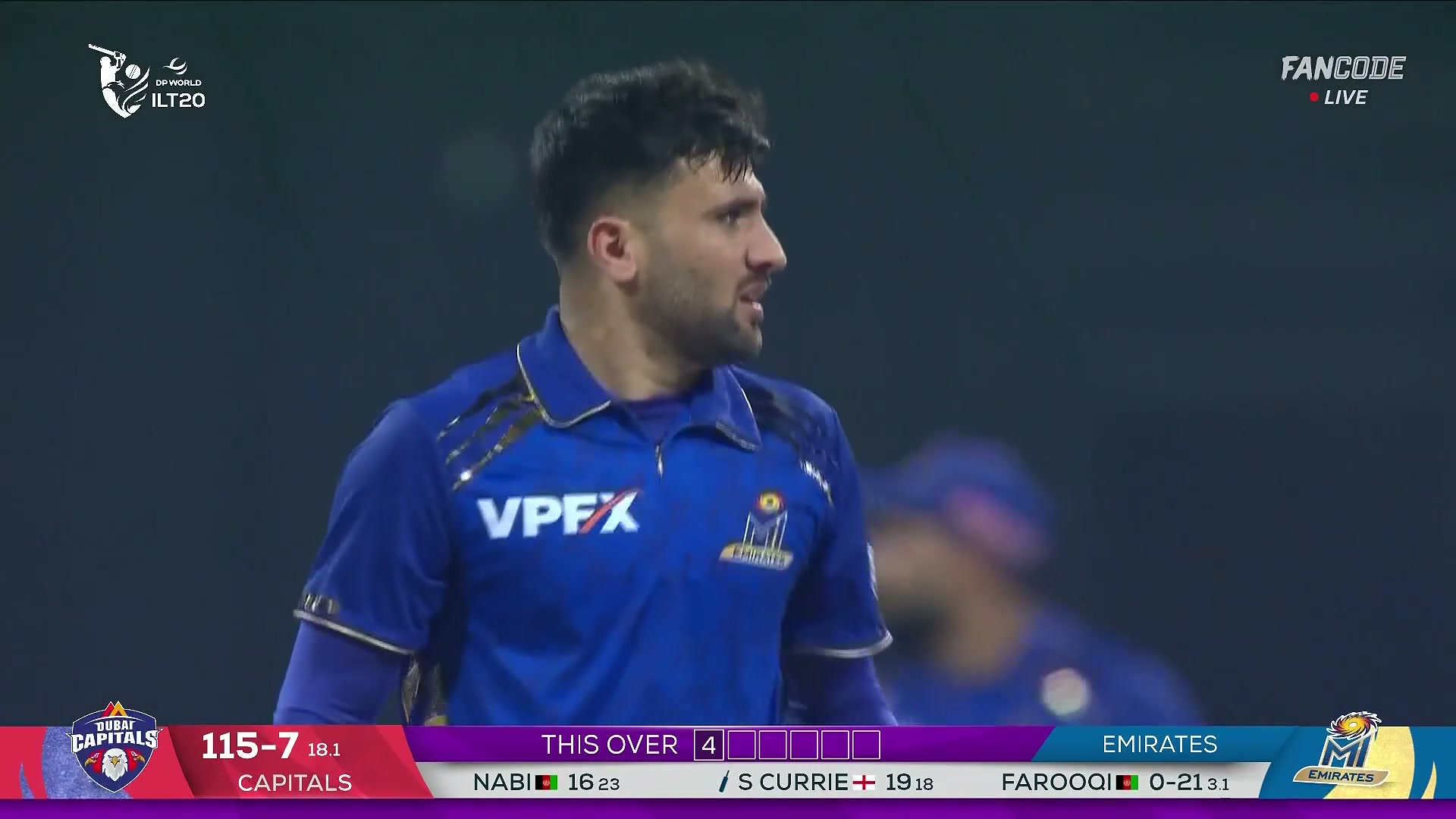 Wicket! Scott Currie Plumb LBW Via The DRS, MI Emirates Have Their 8th