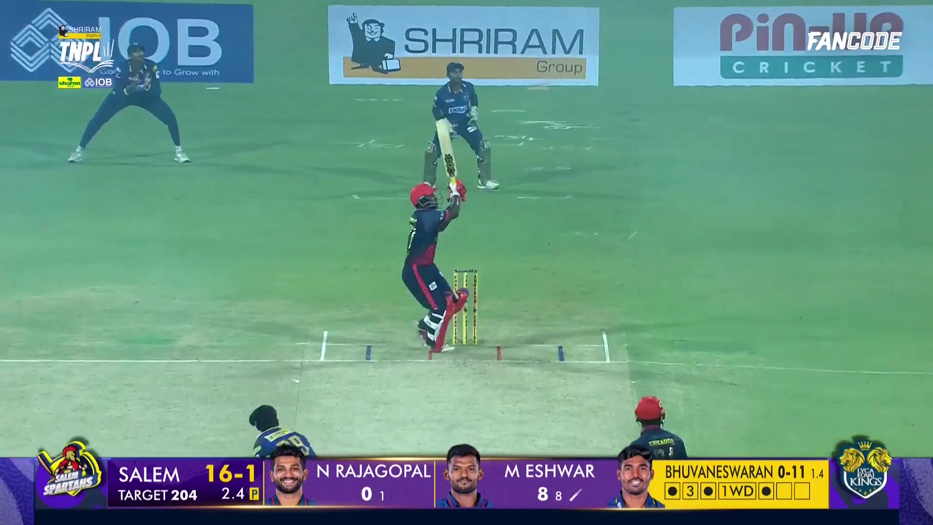 Six! Eshwar M Gets Into Position And Clears Deep Square Leg