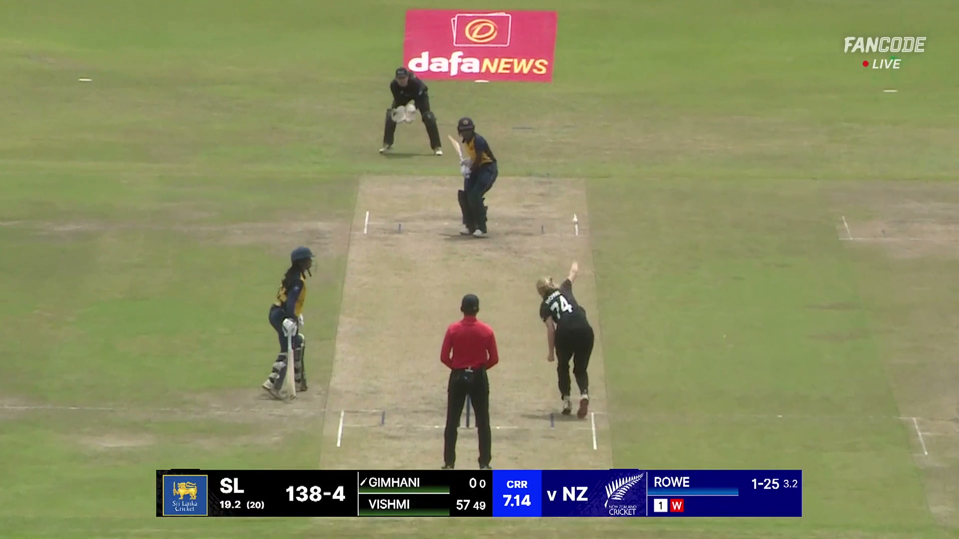 Wicket! Hannah Rowe Goes Through The Defence And Shashini Gimhani Is ...