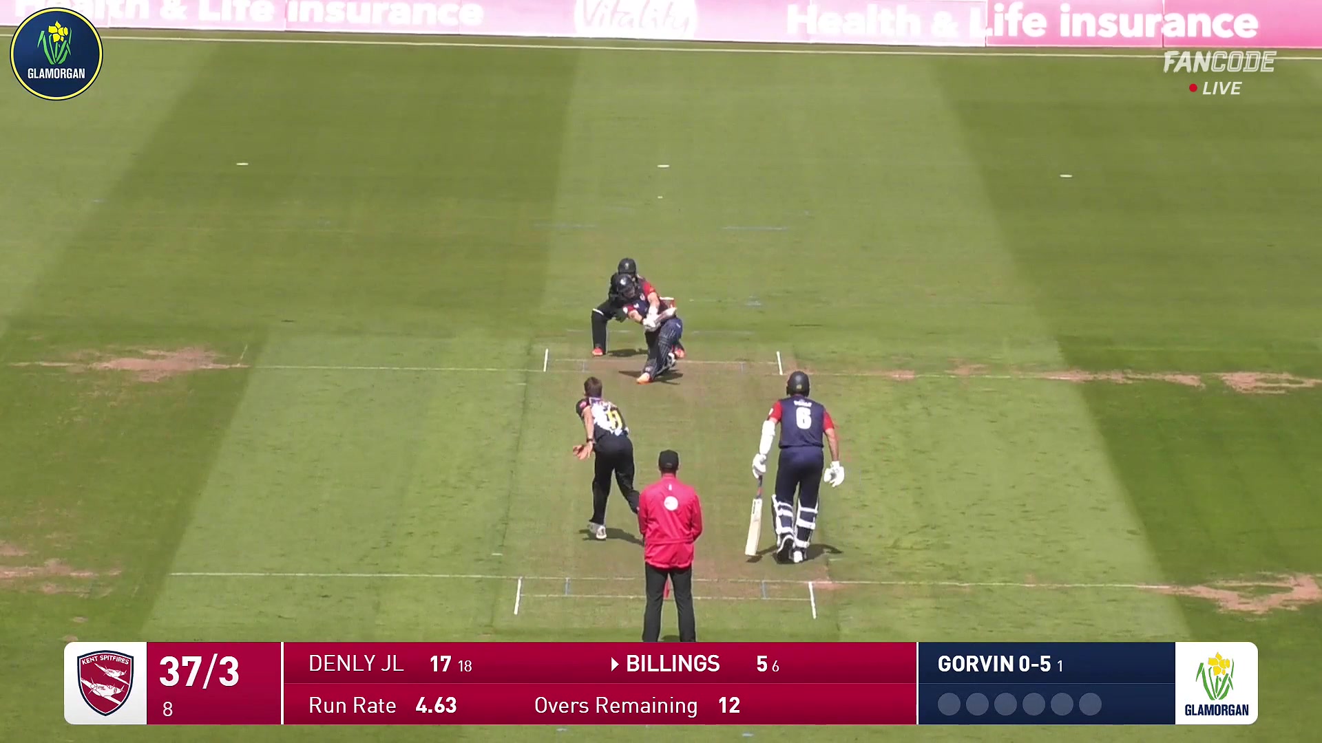 Wicket! Inside Edge Of The Bat Onto The Stumps, Andy Strikes