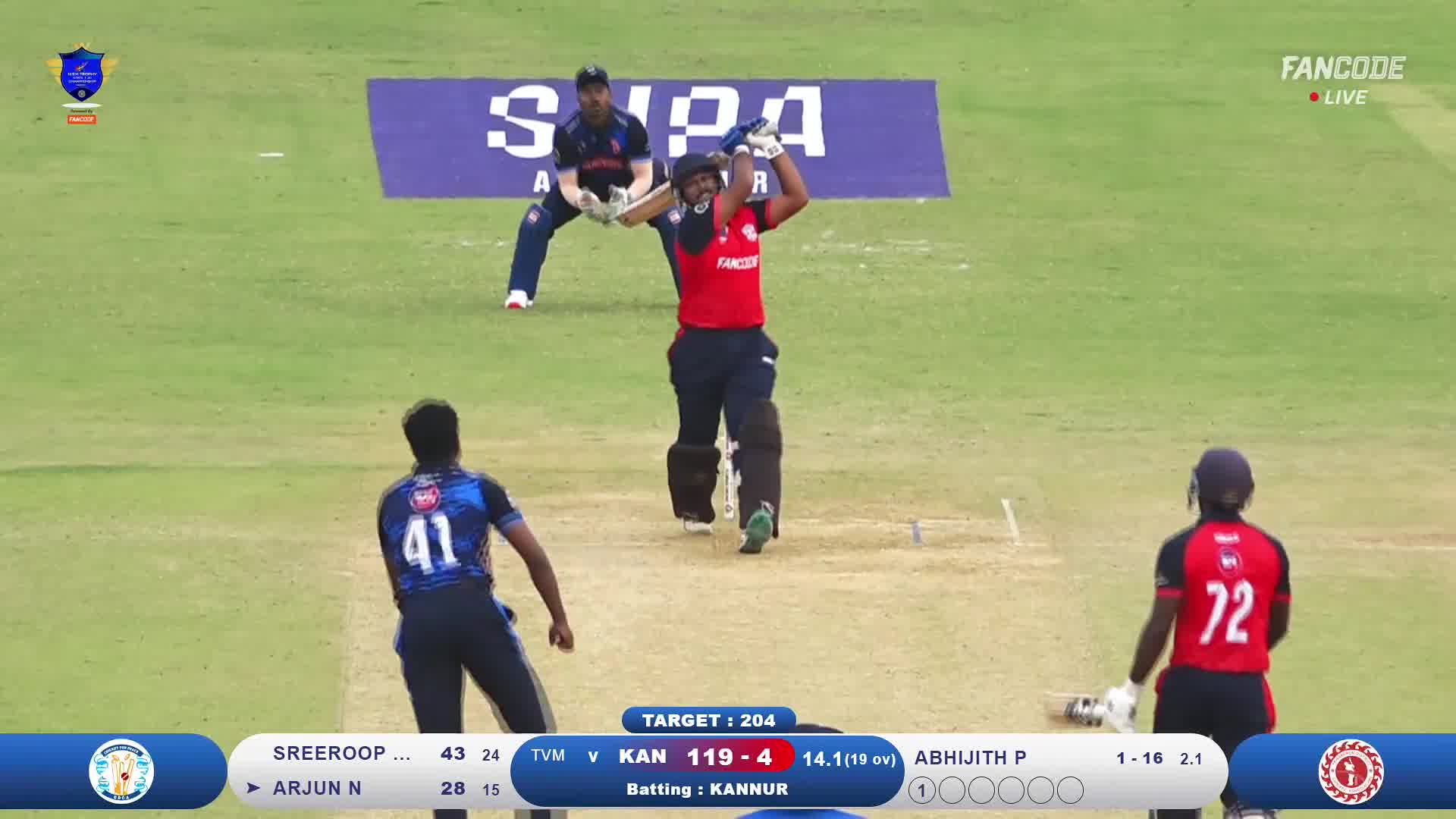 Six! Arjun Suresh Nambiar Lofts It Effortlessly Over Mid Off