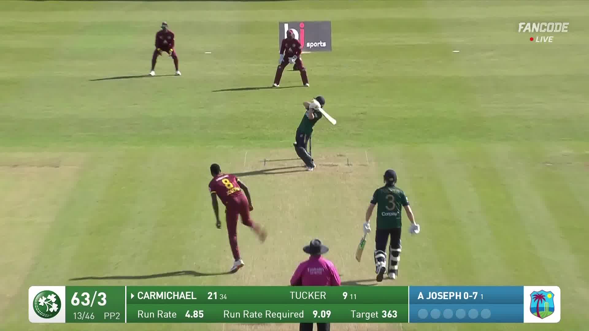 Six! Cade Carmichael Upper Cuts A Short Ball Over Third Man For A ...