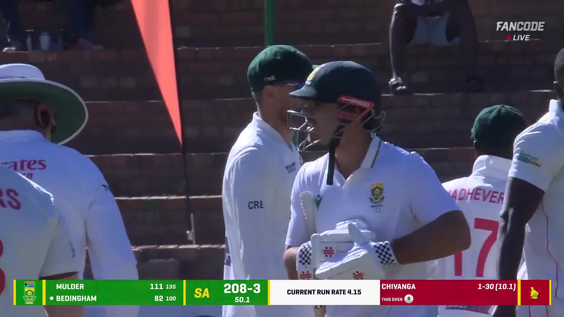 Wicket! Tanaka Chivanga Breaks The Partnership, Outsmarts David Bedingham