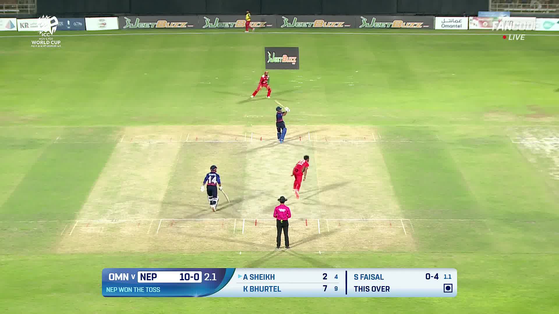 Six! Aasif Sheikh Powers It Over Deep Square Leg For A Maximum