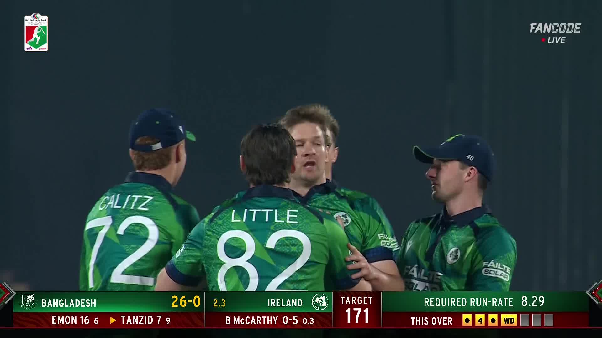 Wicket! Barry McCarthy Aims It Perfectly, Tanzid Hasan Dismissed