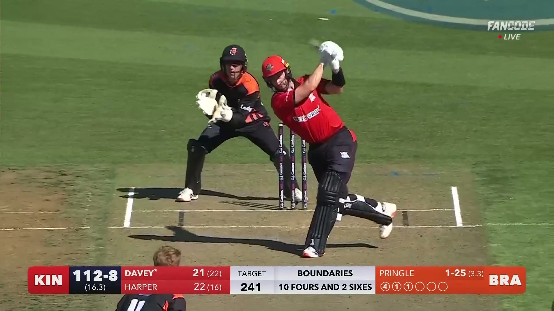 Six! Sean Davey Launches Clean Hit Straight Down The Ground