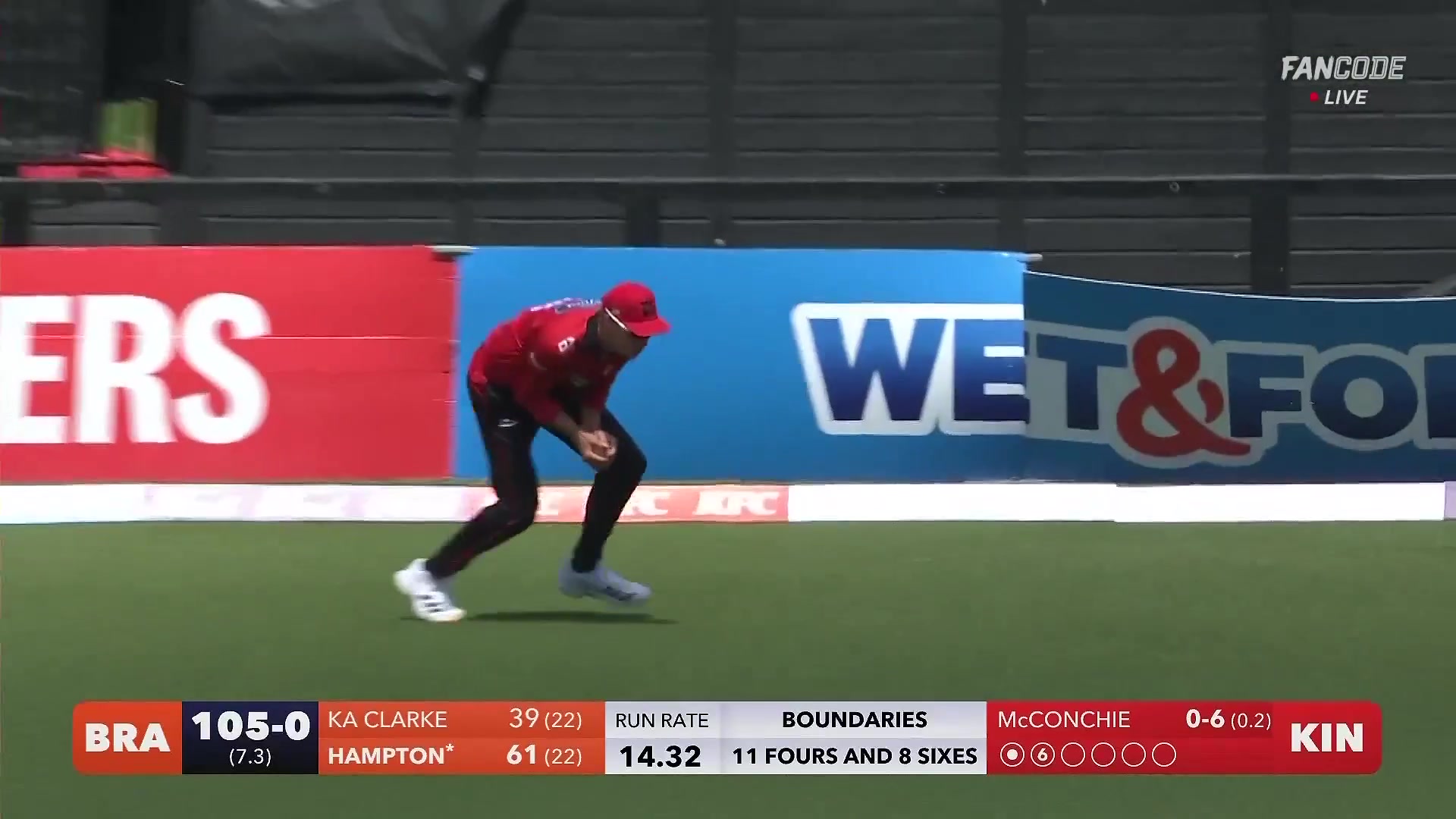 Wicket! Brett Hampton Departs As Matthew Boyle Takes A Good Running ...