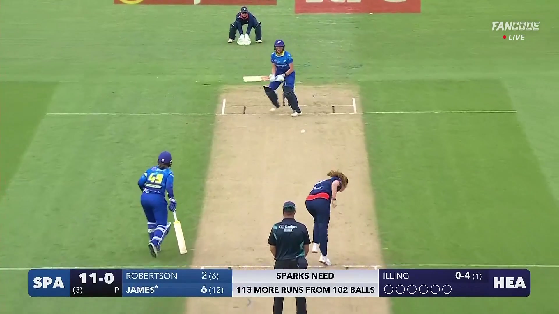 Four! Bella James Moves Across And Picks It Up To Fine Leg For First ...
