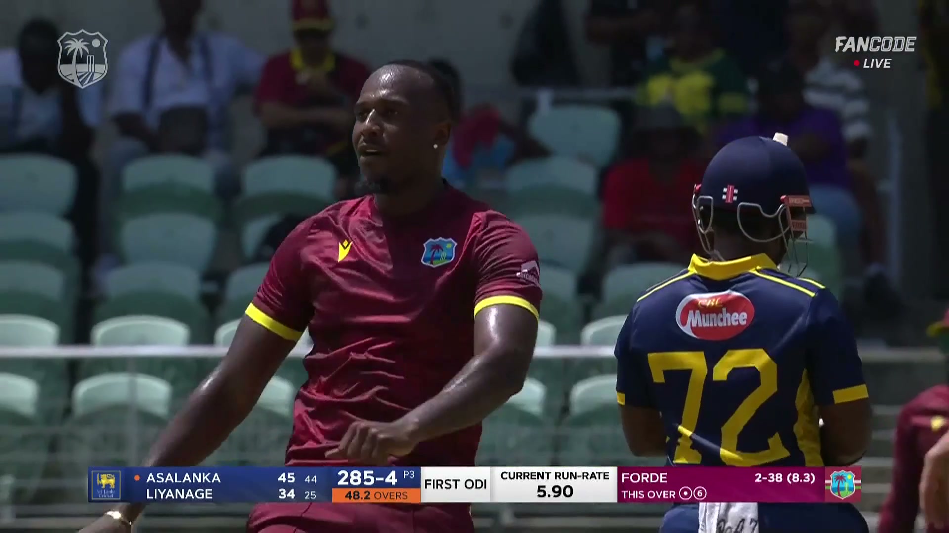 Wicket! Charith Asalanka Attempts A Big Hit But Holes Out To Jayden Seales