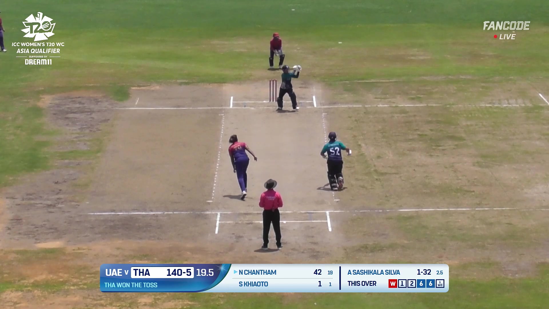 Four! Natthakan Chantham Ends The Innings With A Boundary