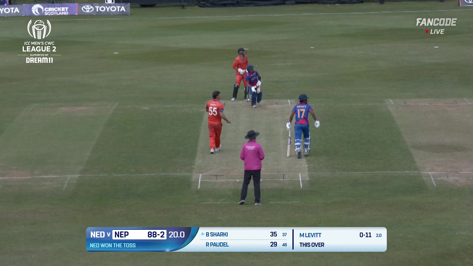 Wicket! Wesley Barresi Takes An Easy Catch To Get Rid Of Bhim Sharki