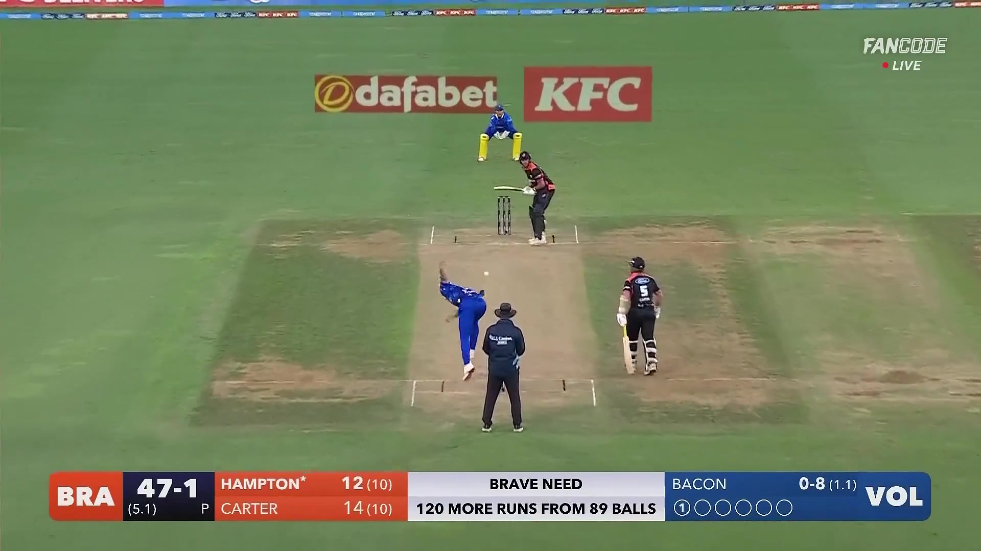 Six! Brett Hampton Makes Room And Tonks It Over Deep Point For A Maximum