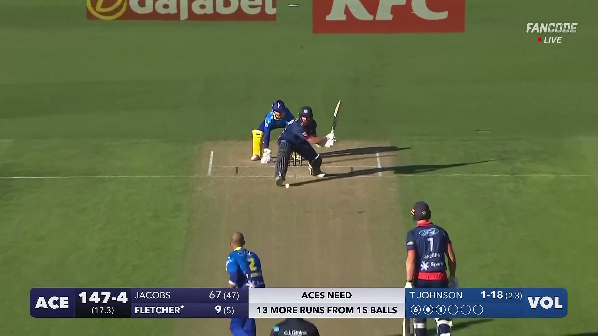 Wicket! Reverse Sweep Misfires As Troy Johnson Traps Cam Fletcher LBW