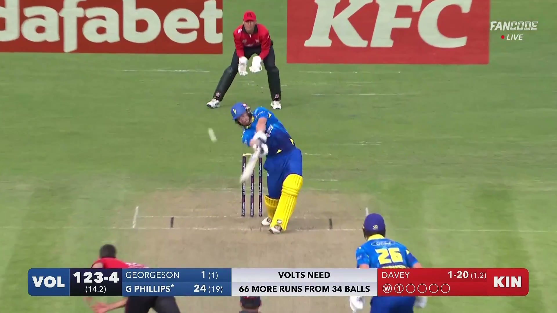 Wicket! Phillips Fails To Get Distance On This Loft, Gets Caught In Deep