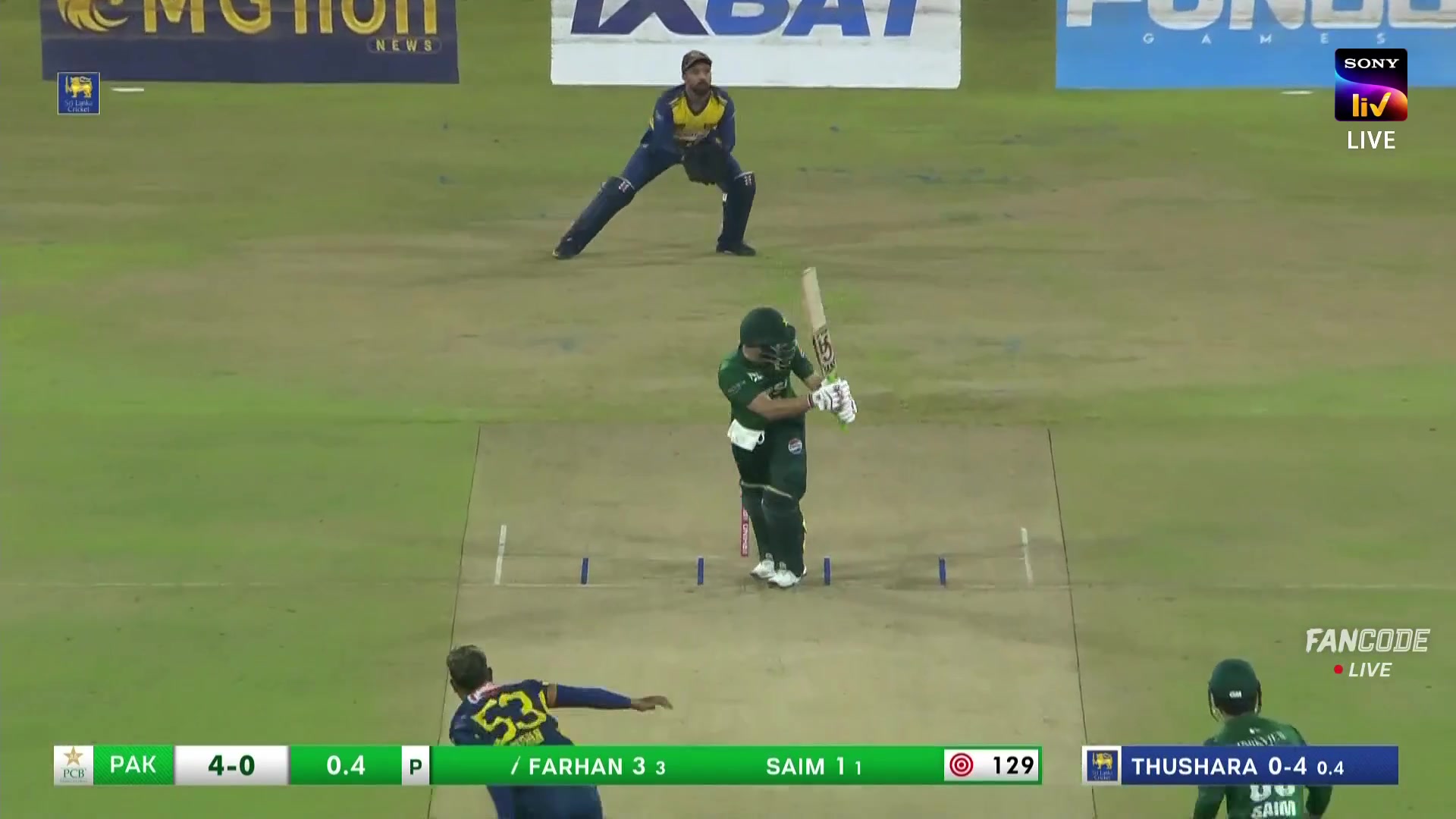 Four! Sahibzada Farhan Nudges It Down To Fine Leg For A Boundary
