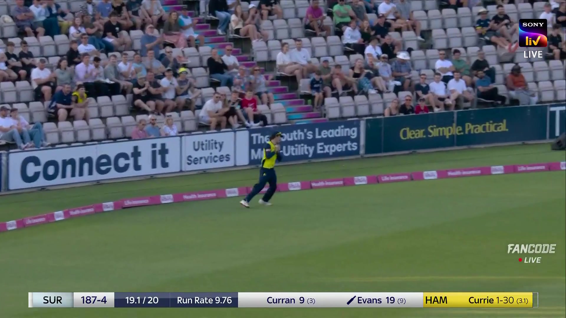 Wicket! Evans Elevated Drive Snatched Just Short Of The Boundary