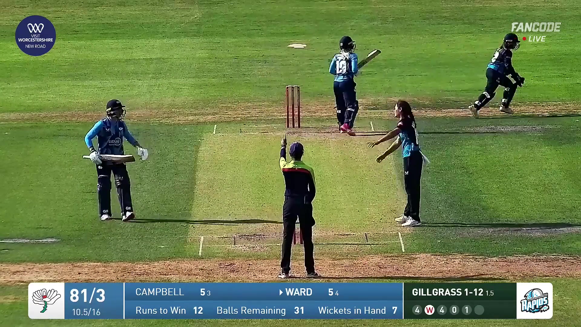 Wicket! Huge Appeal For LBW And Umpire Raises Her Finger, Maddie Ward ...