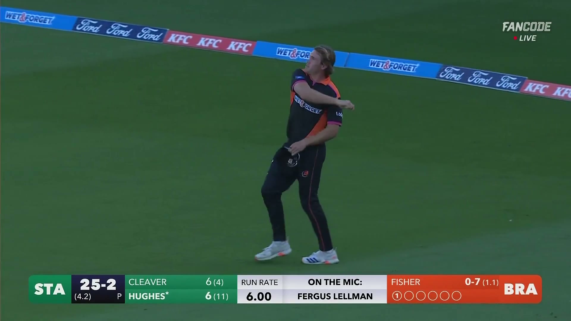 Wicket! Joshua Brown Takes An Comfortable Catch To Get Rid Of Mason Hughes