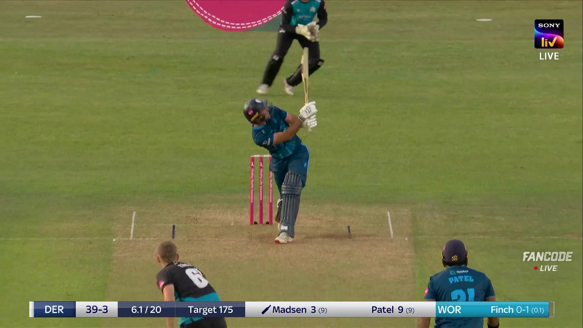 Six! Madsen Gets It Just Over The Deep Square Leg Fielder