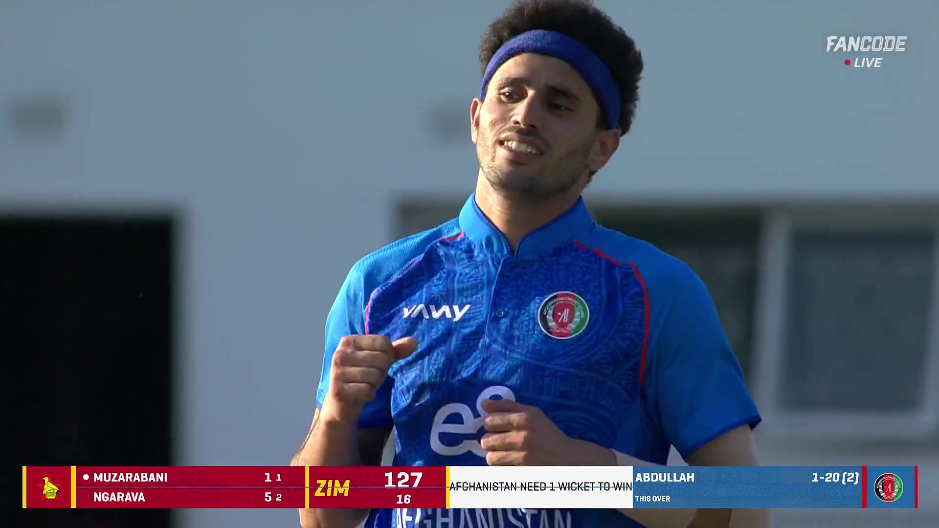 Wicket! Abdullah Ahmadzai Cleans Up Blessing Muzarabani To Seal The Win ...