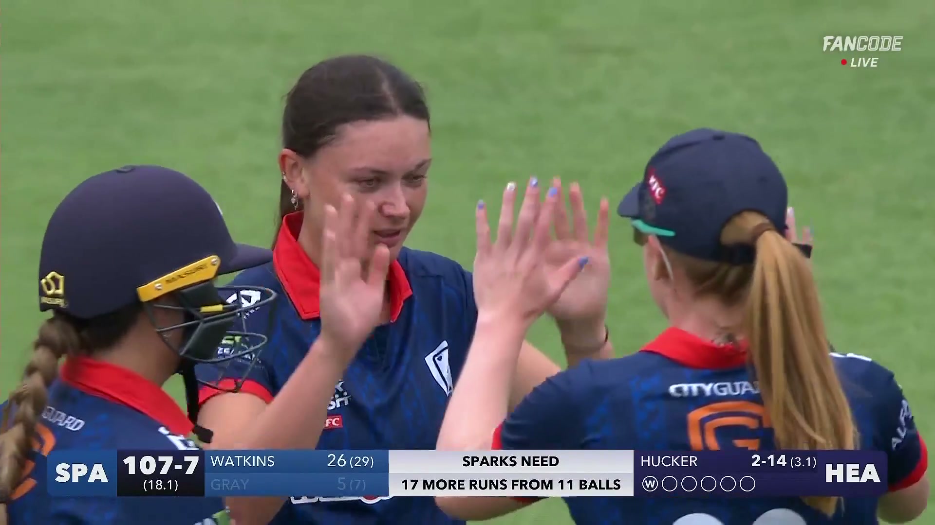 Wicket! Amie Hucker Hits Straight On Pads And Eva Gray Has To Walk Back