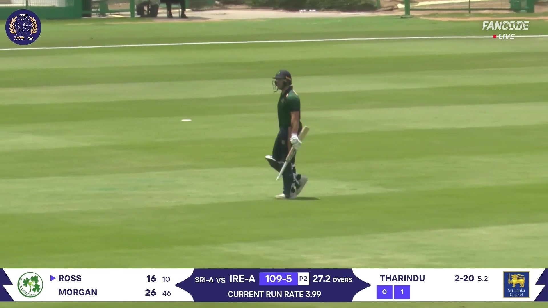 Wicket! Ross Adair Walks Back After Offering A Simple Catch To Sadeera ...