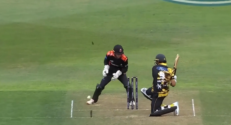 Timber! Tim Pringle castles Rachin Ravindra